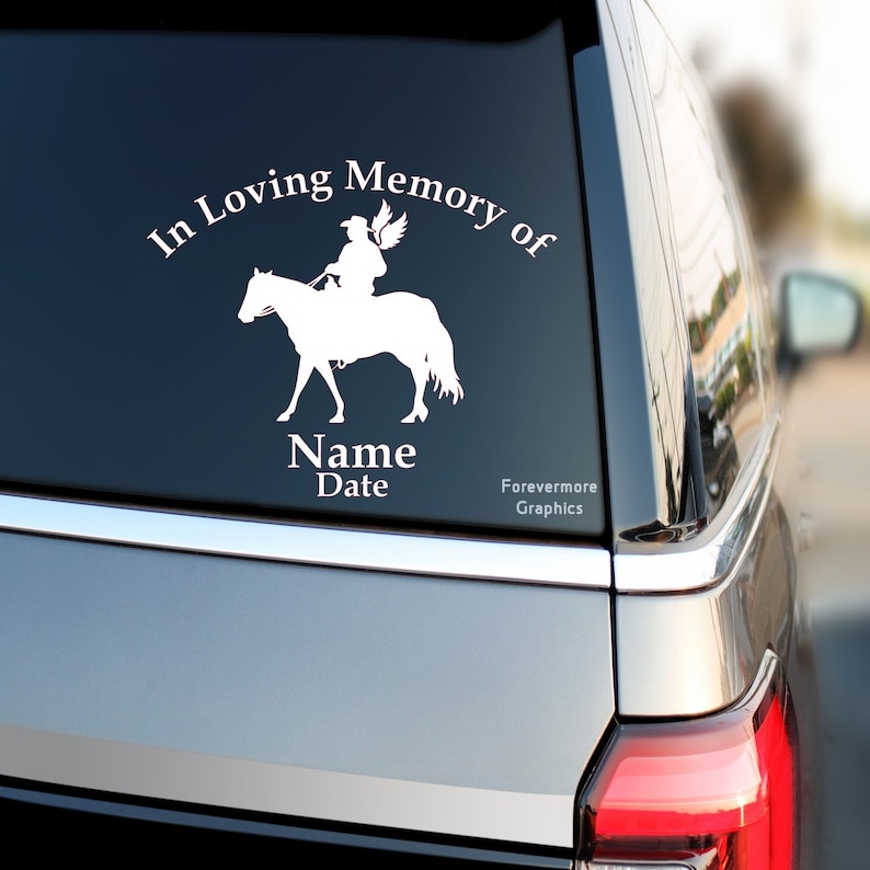 In Loving Memory Cowboy Decal | in Loving Memory Horse Decal | Cowboy ...