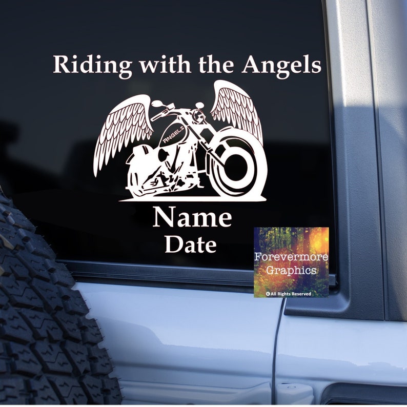 Physical Decal Riding With the Angels in Loving Memory | Etsy
