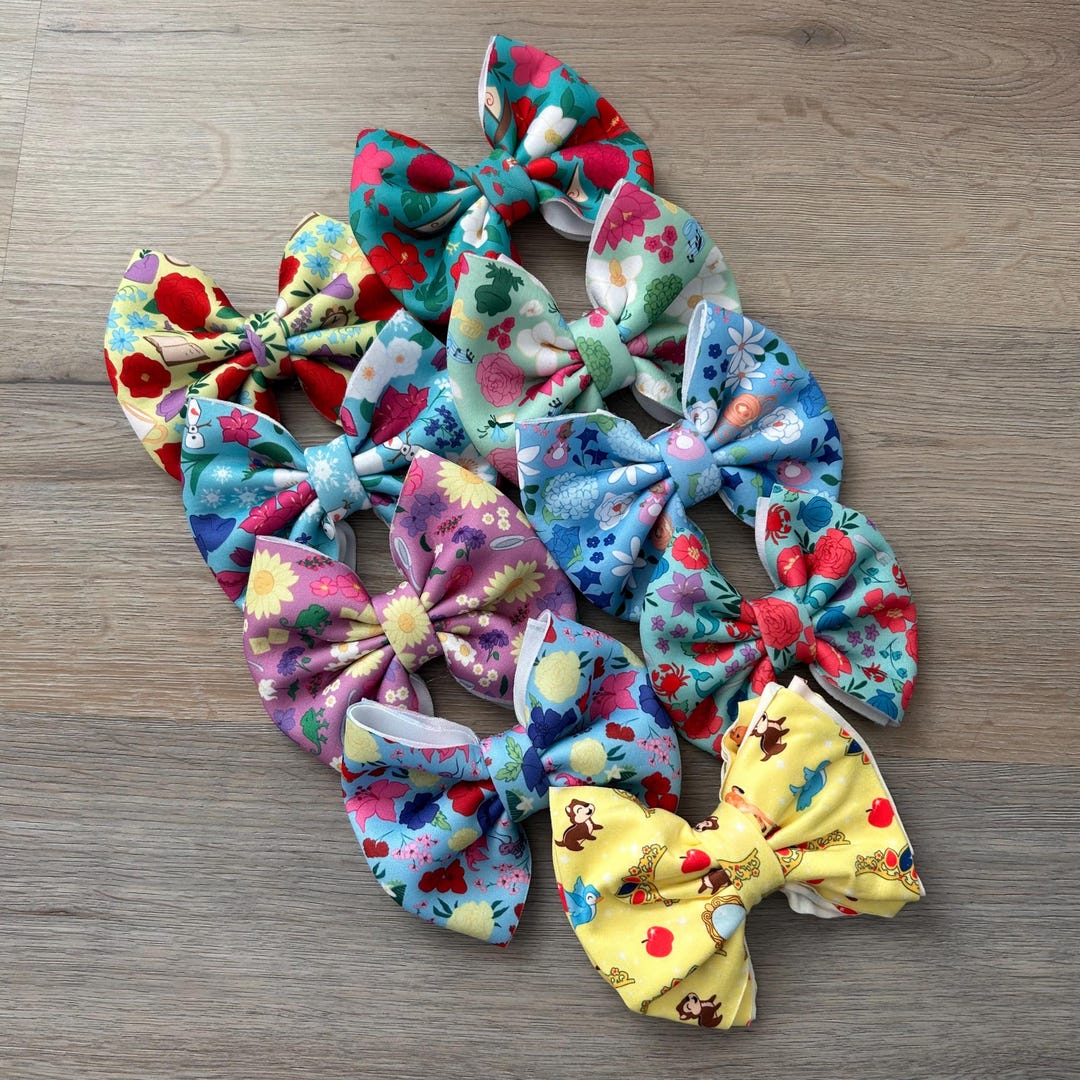 Princess Bow Clips, Simple Princess Bows, Full Princess Hair Bows With ...