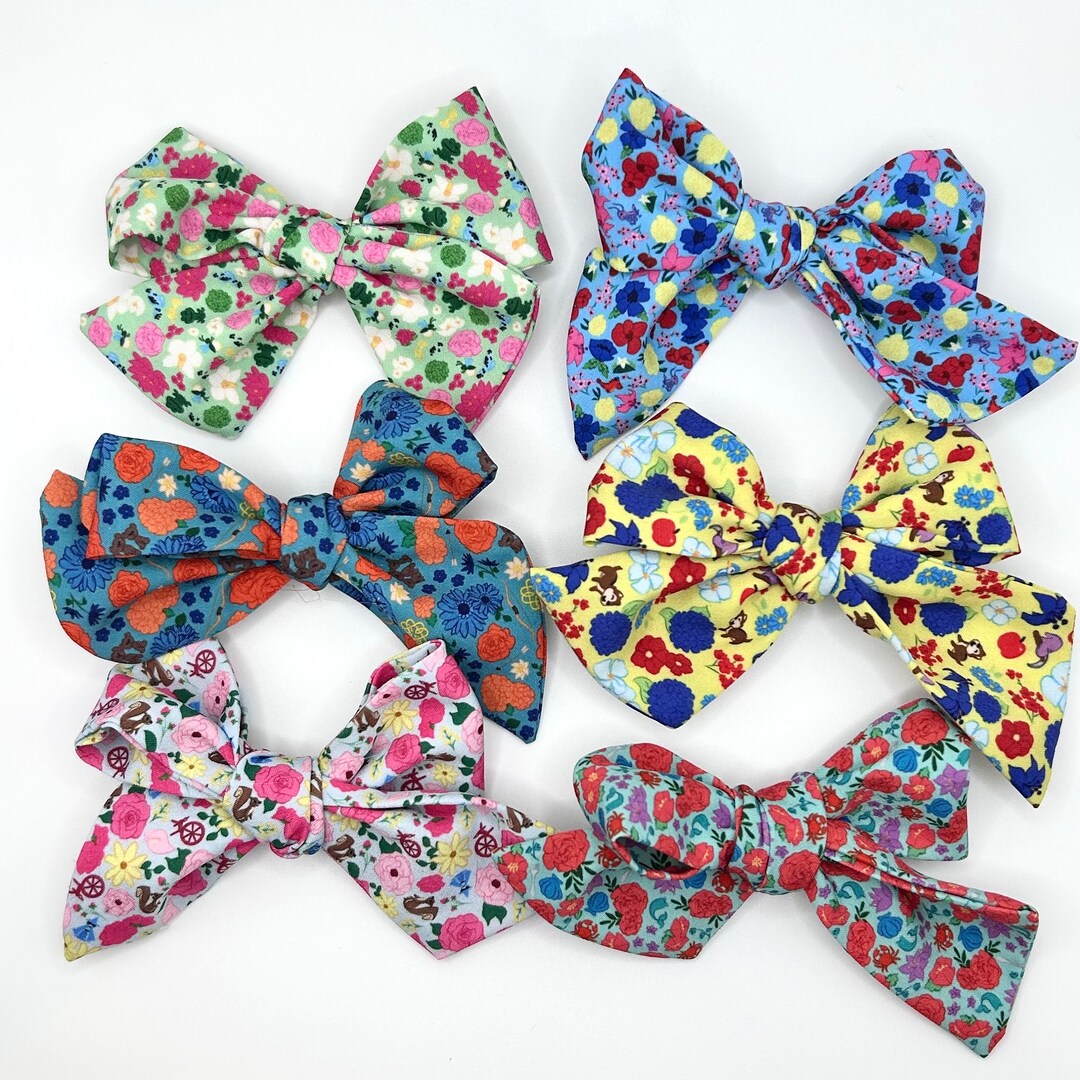 Princess Bow Clips, Simple Princess Bows, Mini Hair Bows With Princess ...