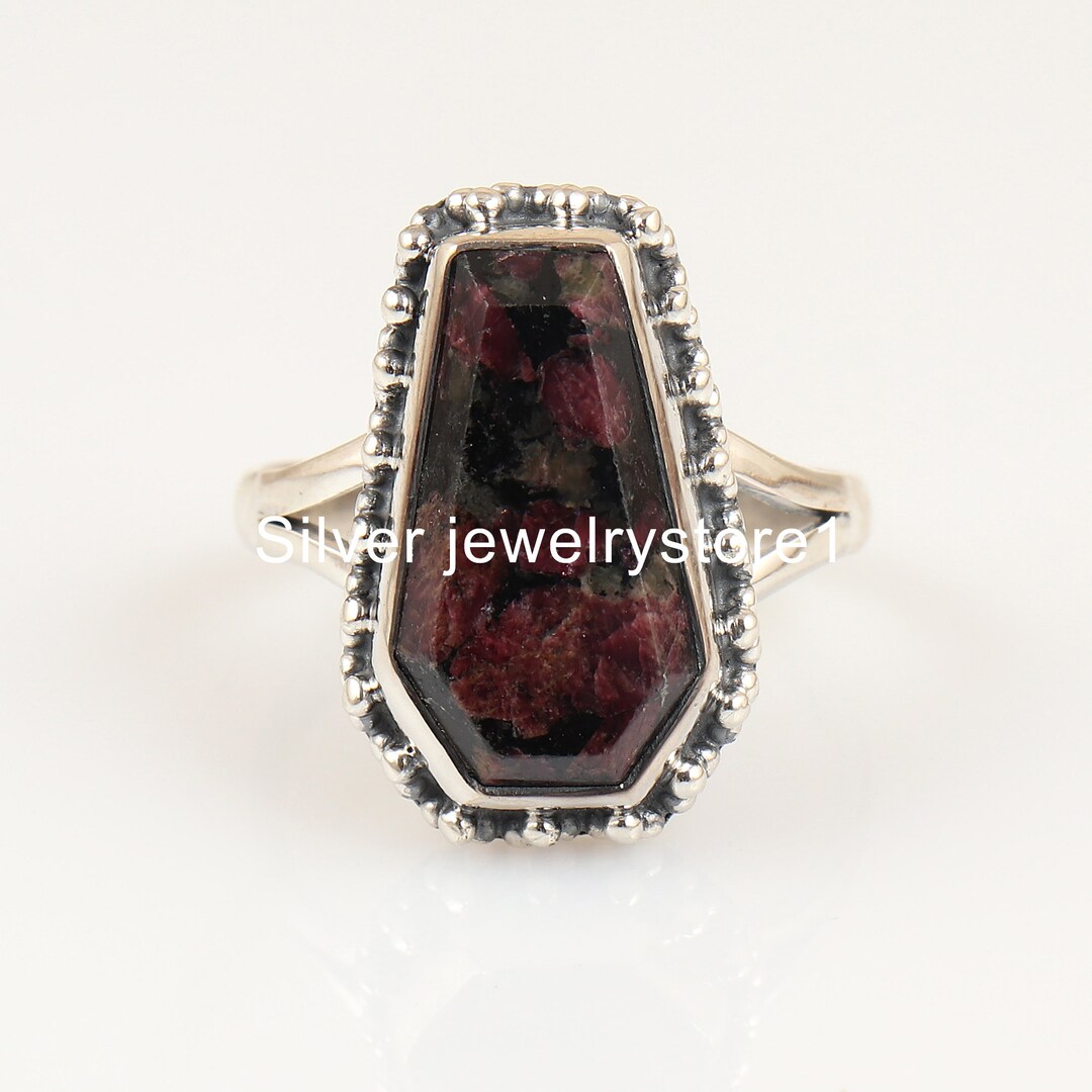 Designer Coffin Ring , Edulite Coffin Ring, Silver Ring, Natural ...