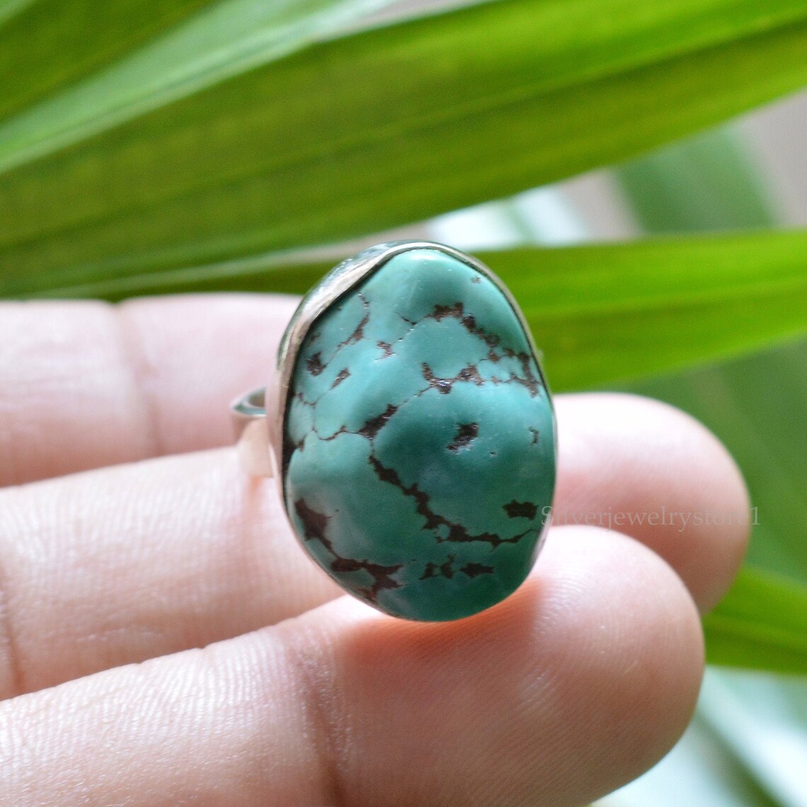 Natural Tibetan Turquoise Ring 925 Sterling Silver Tibetan - Etsy