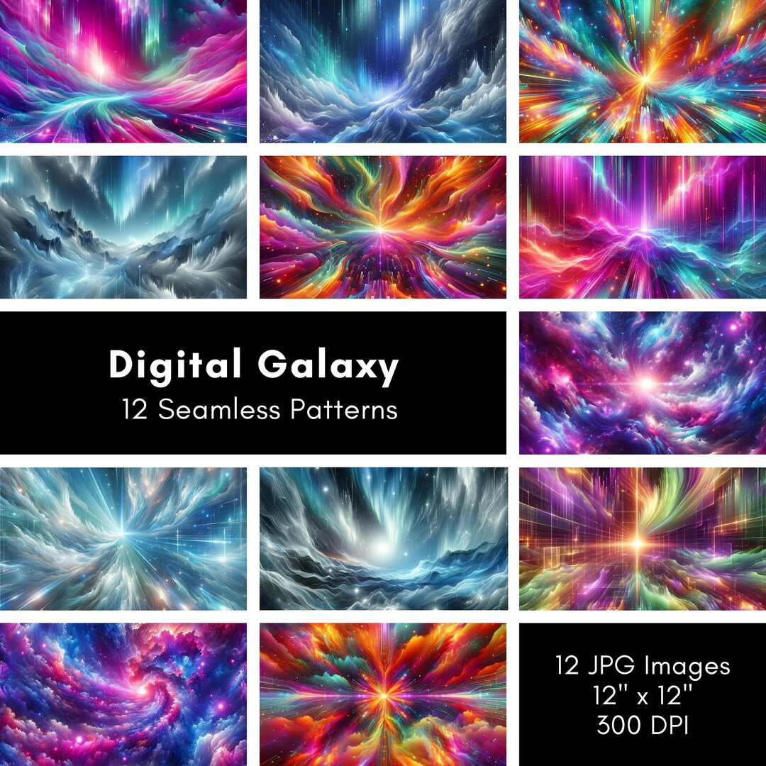 Digital Galaxy: 12 Digital Paper Patterns for Scrapbooking, Graphic ...