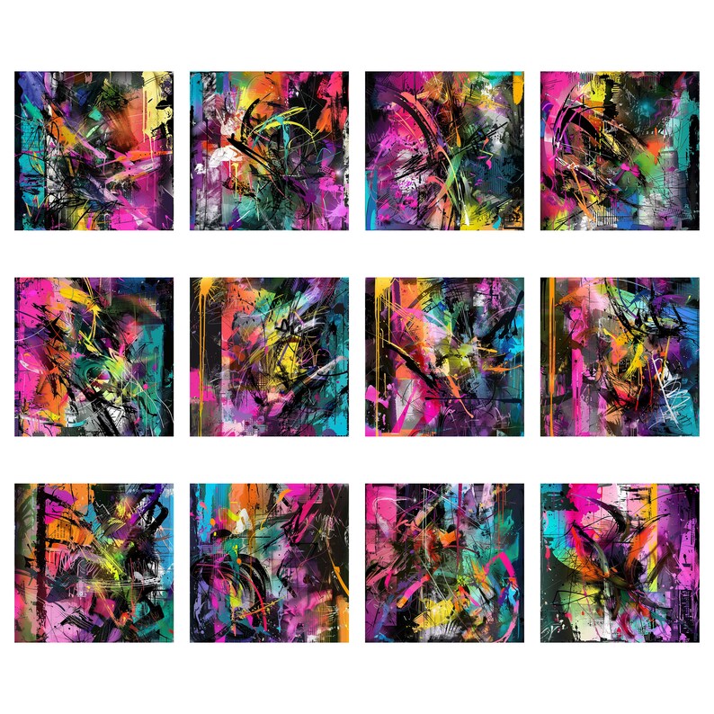 Color Frenzy: 12 Digital Paper Patterns for Scrapbooking, Graphic ...