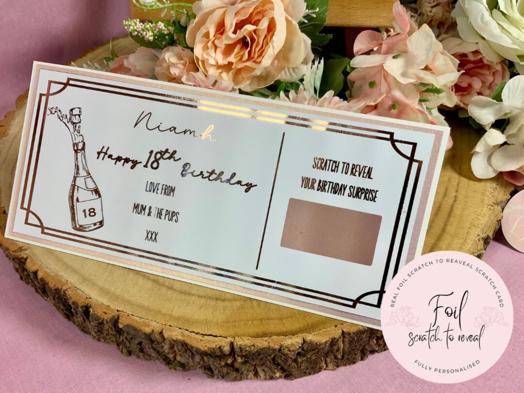 Personalised Birthday Scratch Card, 18th Birthday Card, Birthday ...