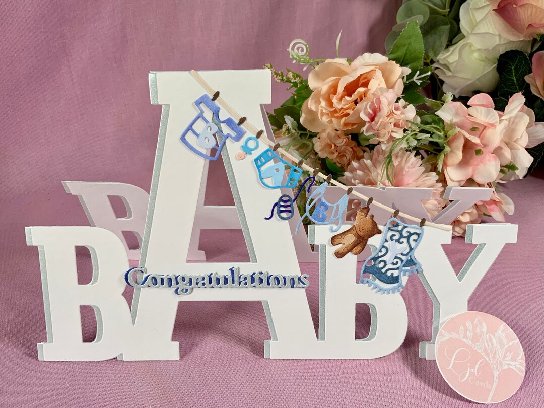 Handmade New Baby Boy Card: Blue Bunting Keepsake - Etsy