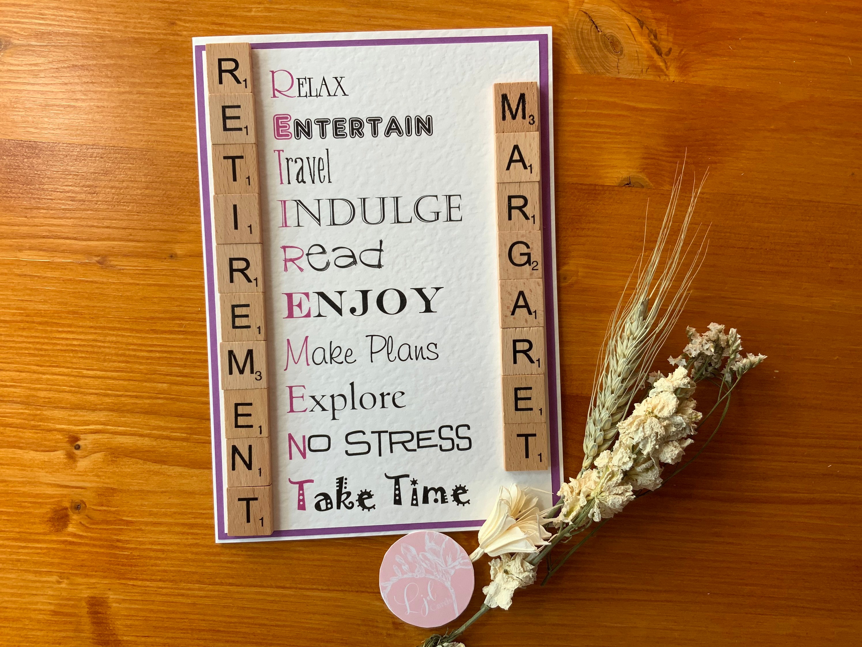 Personalised Retirement Card Scrabble Card Happy Retirement | Etsy