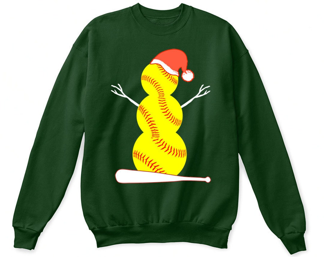 Softball Snowman Shirt, Softball Snowman Gift, Sofball Sweatshirt ...