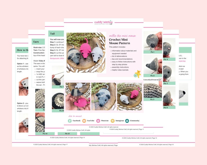 NO-SEW Crochet Mini Mouse Pattern, EASY Crochet Mouse Pattern ...
