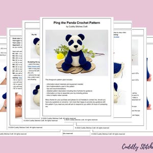 LOW-SEW Crochet Panda Pattern, Amigurumi Panda Bear Pattern, Easy ...