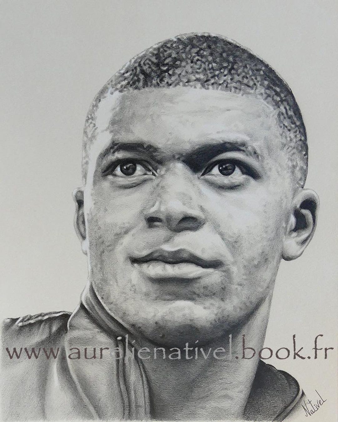 Portrait Drawing of Kylian Mbappé - Etsy