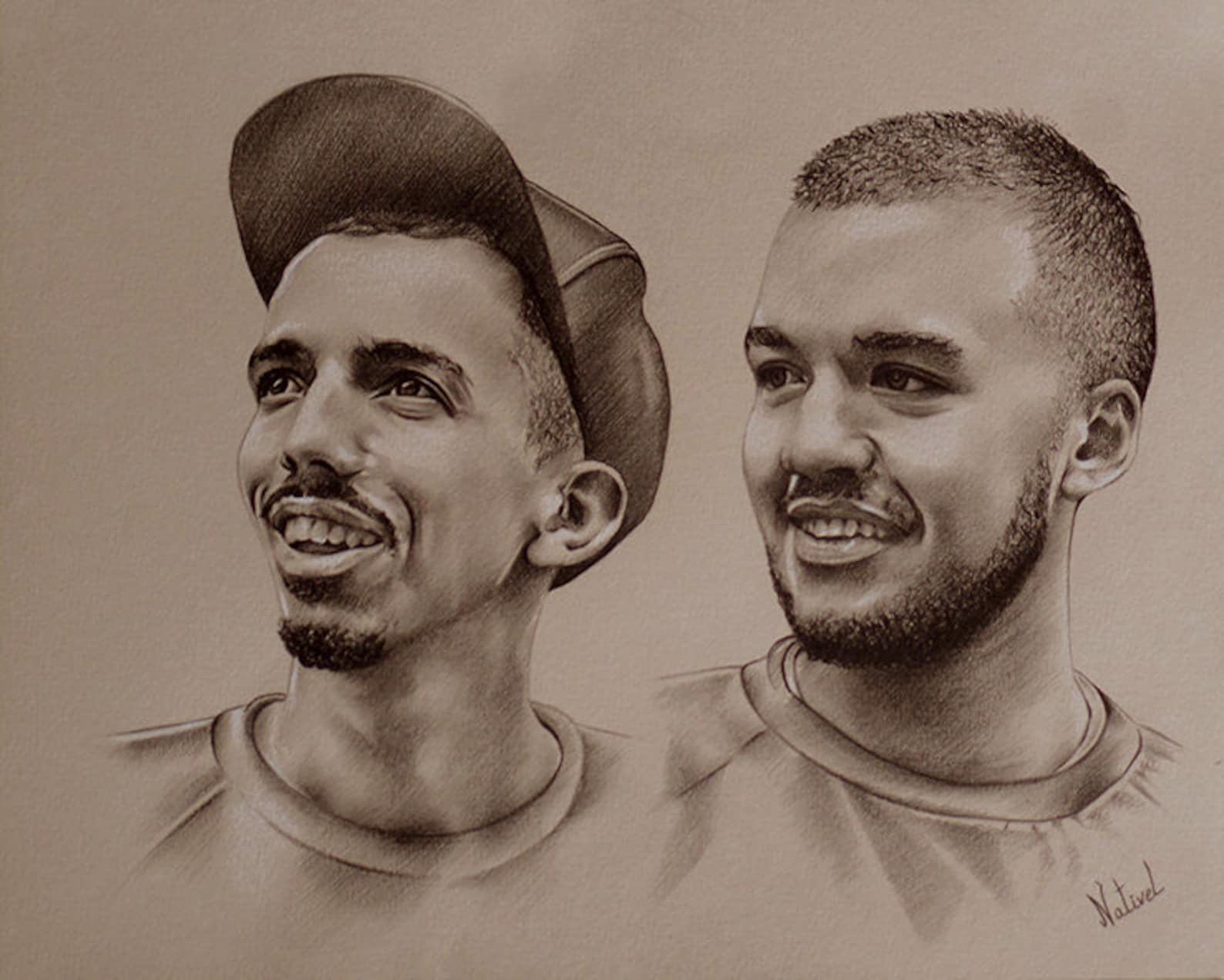 Portrait Drawing of Big Flo and Oli - Etsy Canada