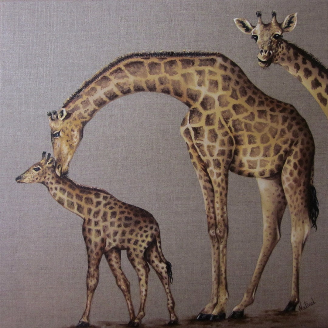 Giraffe Oil Painting girafon - Etsy