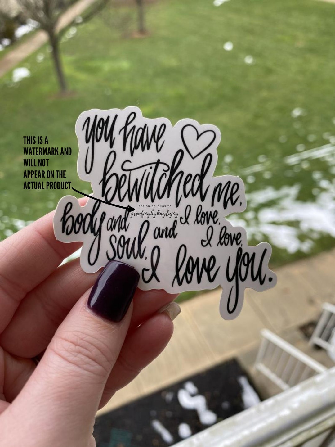 You Have Bewitched Me, Body and Soul, Waterproof, Vinyl Sticker / Pride ...