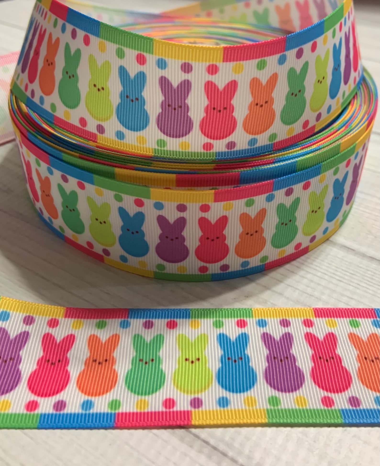 1 1/2 Easter Bunny Grosgrain Ribbon Pastel Easter Bunny - Etsy UK