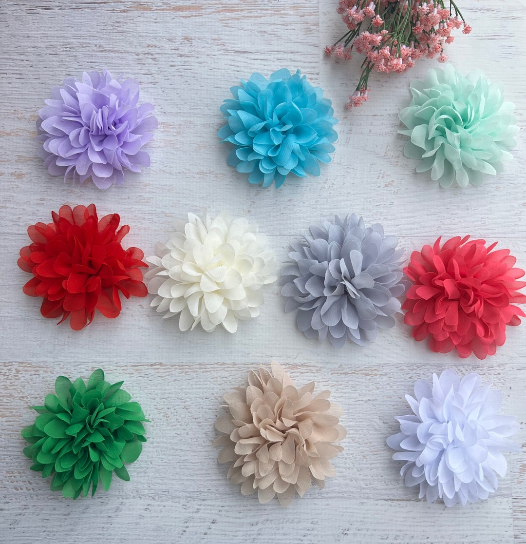 4” Chiffon Flower , Chiffon Fluffy Flower,large Chiffon Flower ,DIY ...