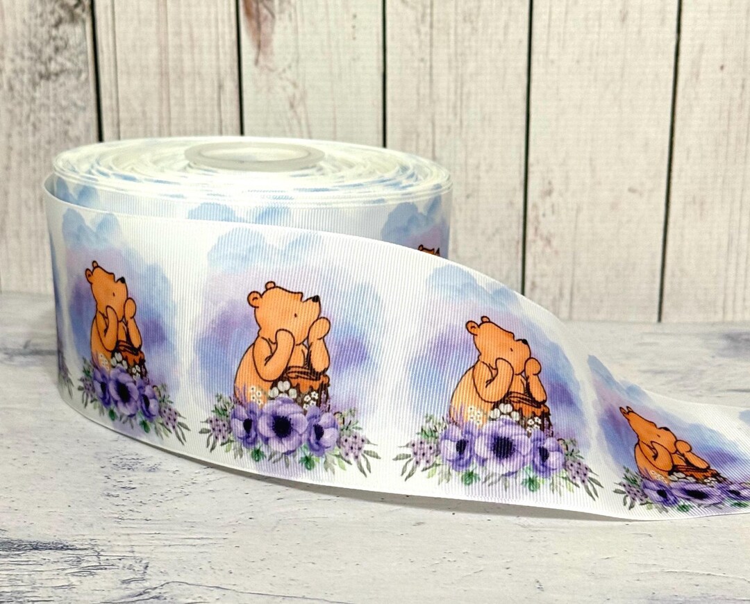 7/8” 1 1/2” 3" Classic Winnie the Pooh Grosgrain Ribbon, 3 Yards Purple ...