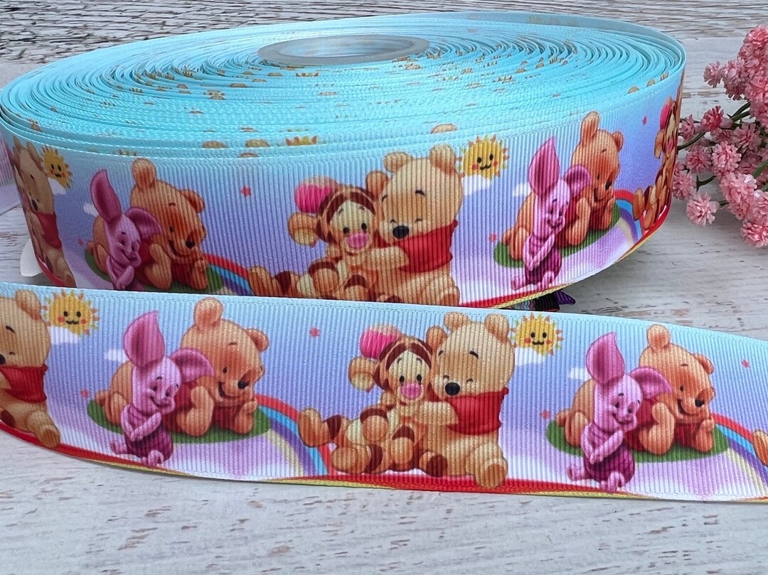 7/8” 1 1/2” 3” Winnie the Pooh Grosgrain Ribbon Rainbow Pooh Baby ...