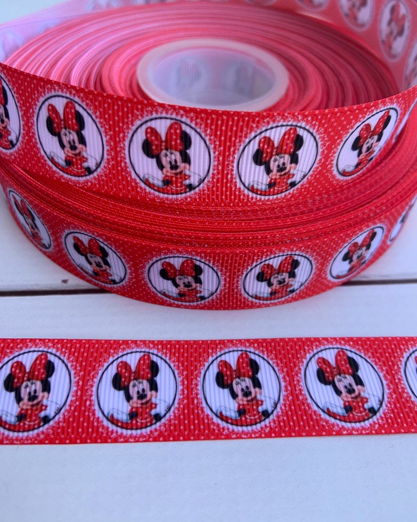 7/8 Red Minnie Mouse Grosgrain Ribbon 3 Yards Red Minnie - Etsy