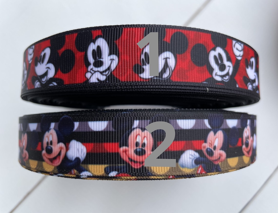 7/8 Mickey Mouse Grosgrain ribbon 3 yards 7/8 Mickey | Etsy