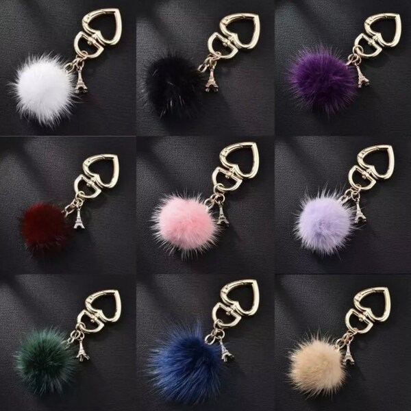 Fur Ball Keychain - Etsy