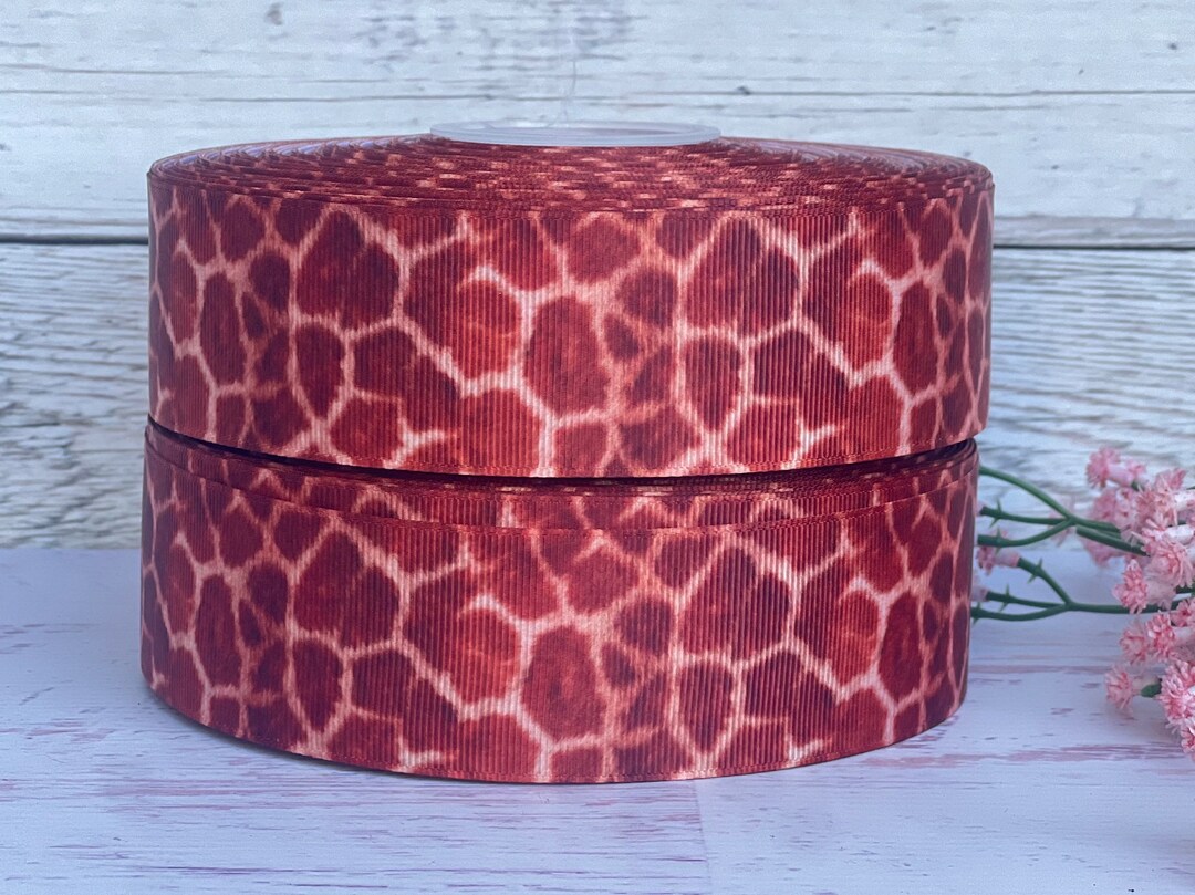 7/8” 1 1/2” Giraffe Printed Grosgrain Ribbon , Animal Printed Ribbon ...