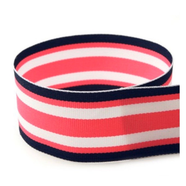 Pink and Navy Ribbon - Etsy