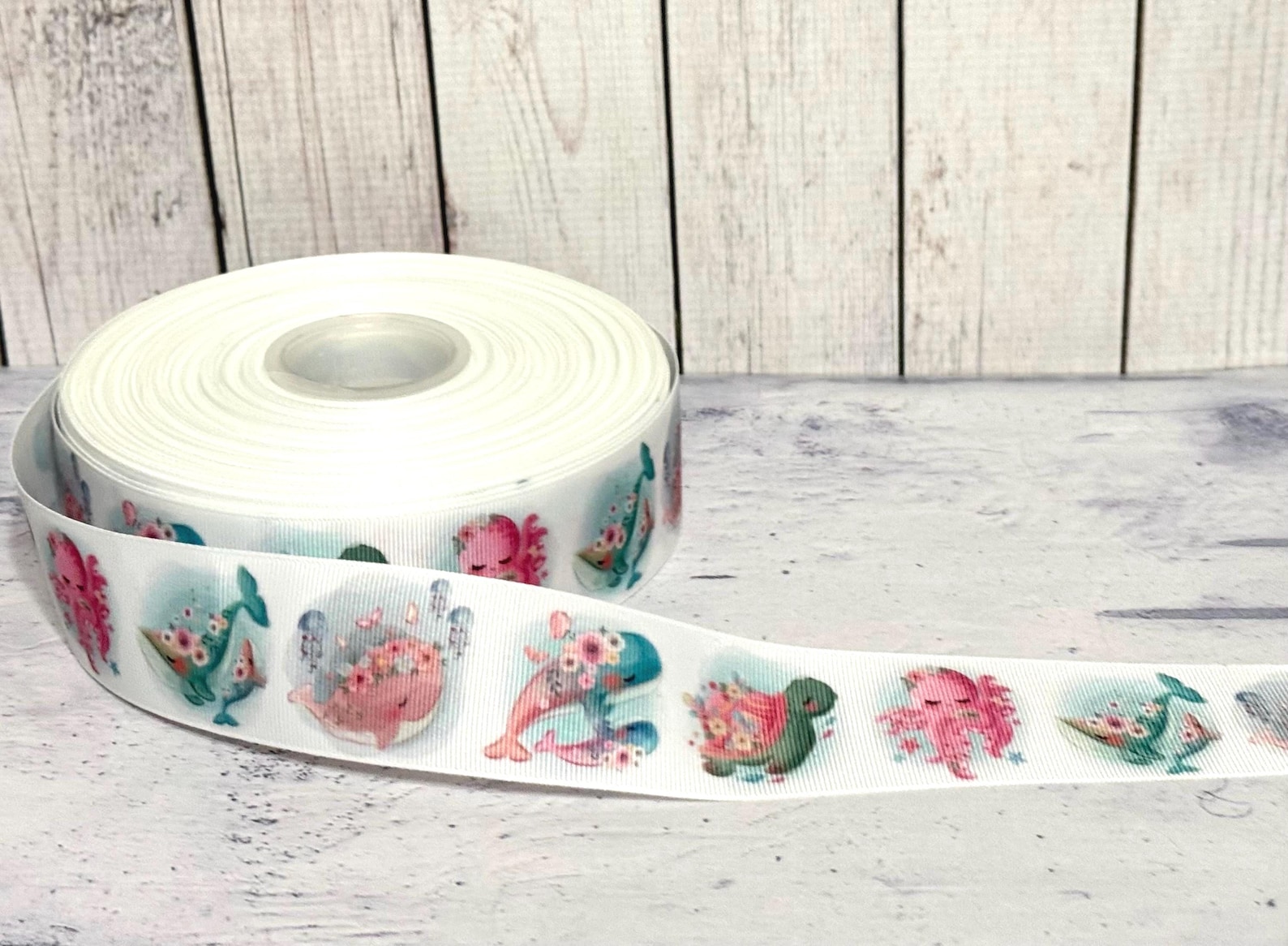 1 1/2” 7/8” Under the Sea Grosgrain Ribbon ,3 Yard Sea Grosgrain Ribbon ...
