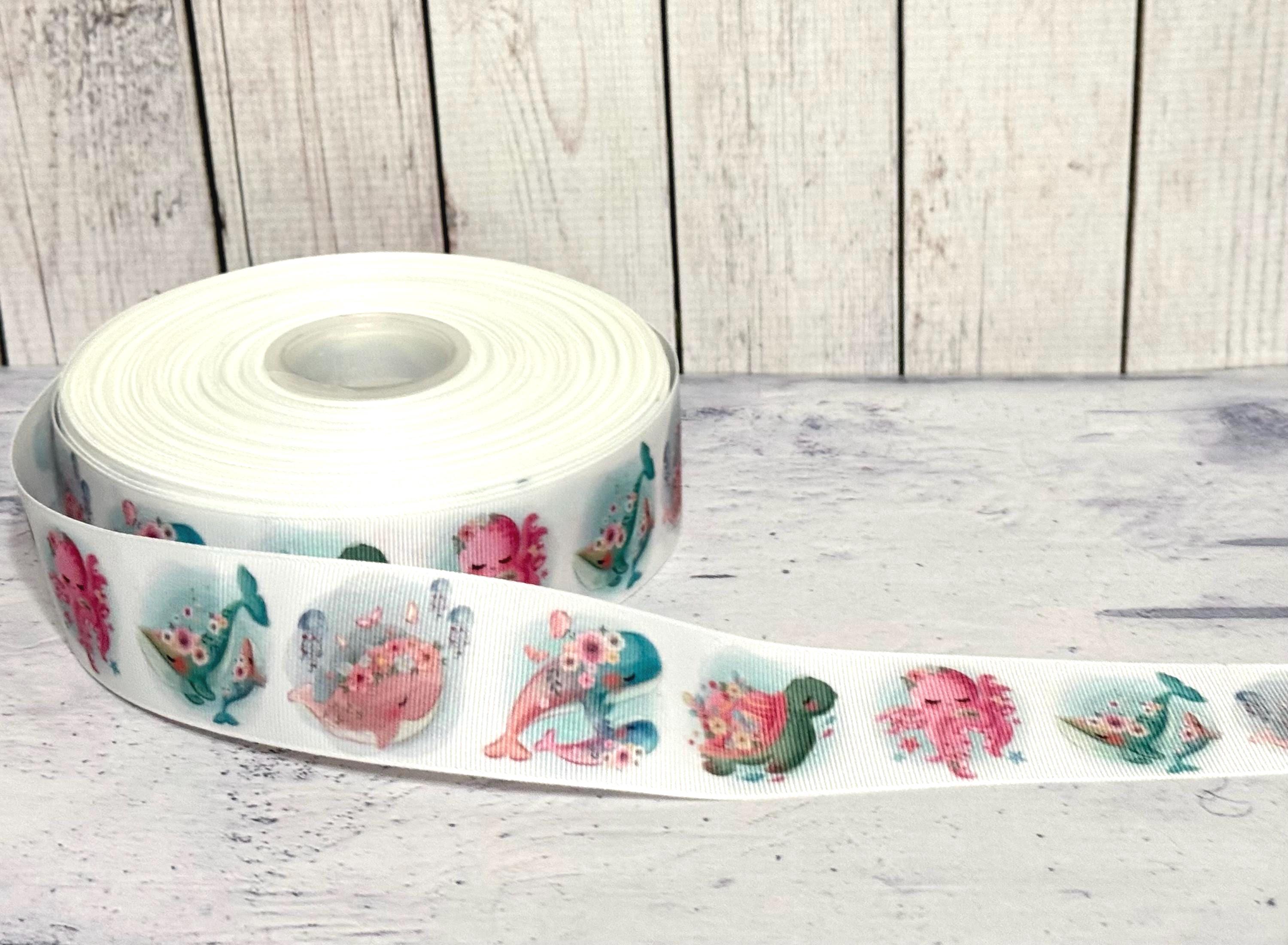 1 1/2” 7/8” Under the Sea Grosgrain Ribbon ,3 Yard Sea Grosgrain Ribbon ...