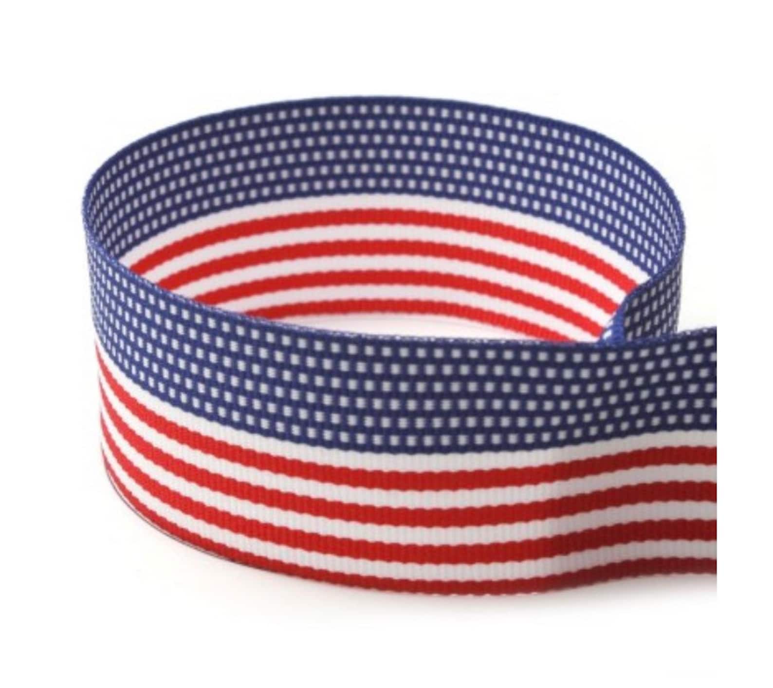 Ruban gros-grain drapeau américain 7/8" 1 1/2" Rubans patriotiques ...