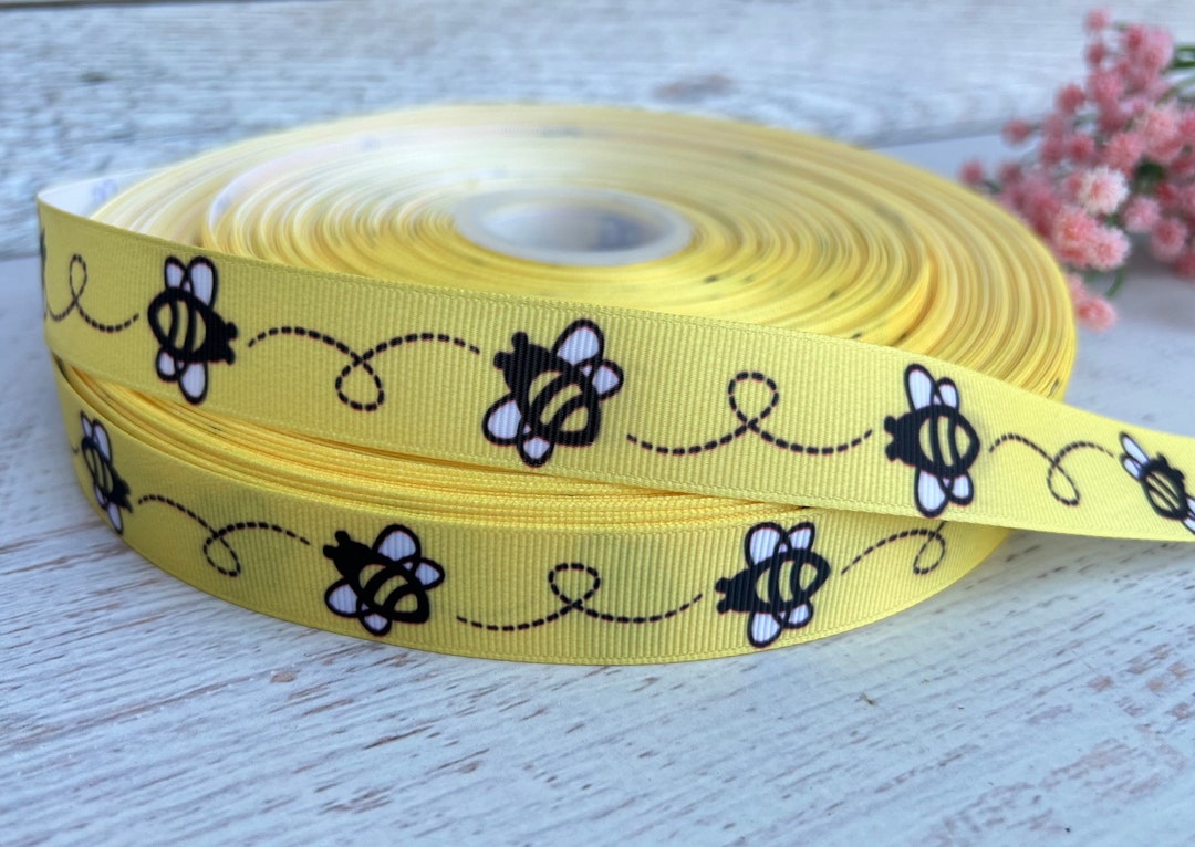 7/8 Bumblebee Grosgrain Ribbon 3 Yards Buzz Craft Supply for DIY Hair ...