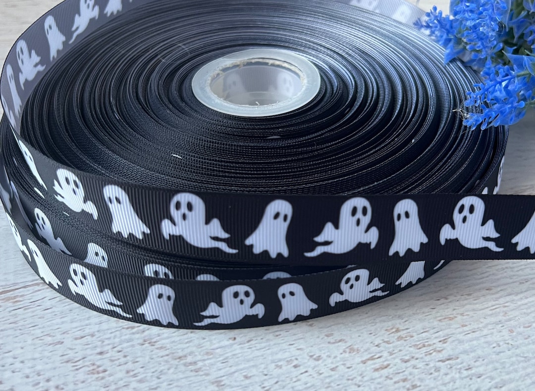 7/8 Ghost Grosgrain Ribbon ,halloween Grosgrain Ribbon , Ghost Ribbons ...
