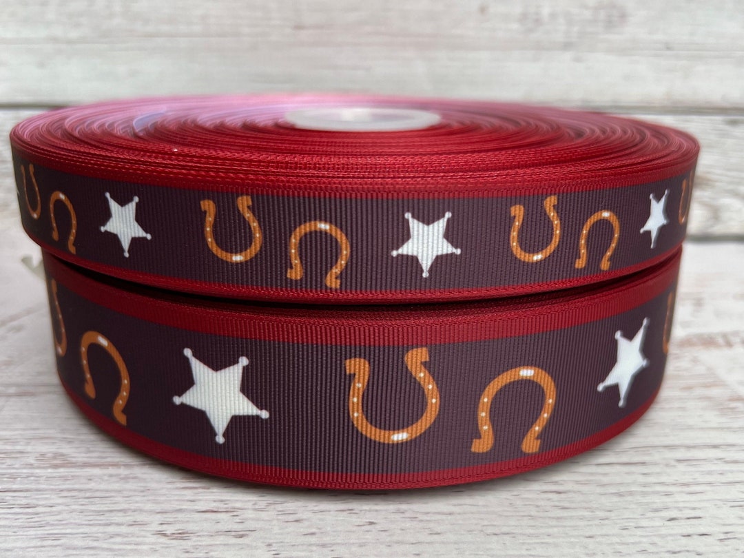7/8” 1 1/2” 3” Cowboy Grosgrain Ribbon , 3 Yards Cowgirl Ribbons ...