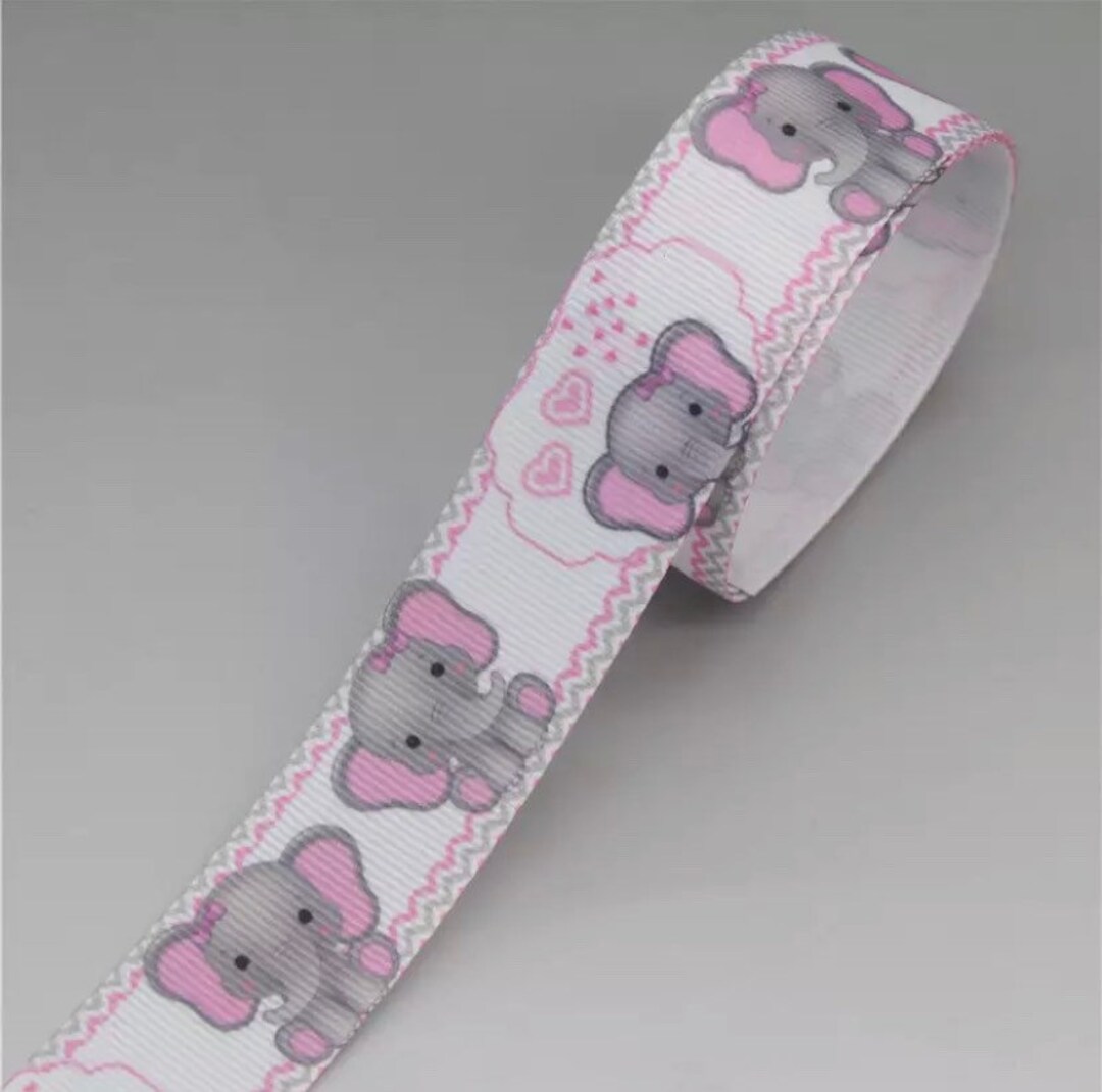 7/8” 1 1/2” 3” Girl Elephant Grosgrain Ribbon Elephant Baby Shower ...