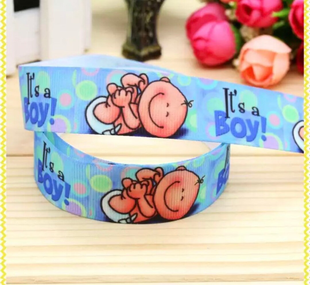 7/8" It’s A Boy Grosgrain Ribbon It’s A Boy Baby Shower Ribbon 3 Yards ...