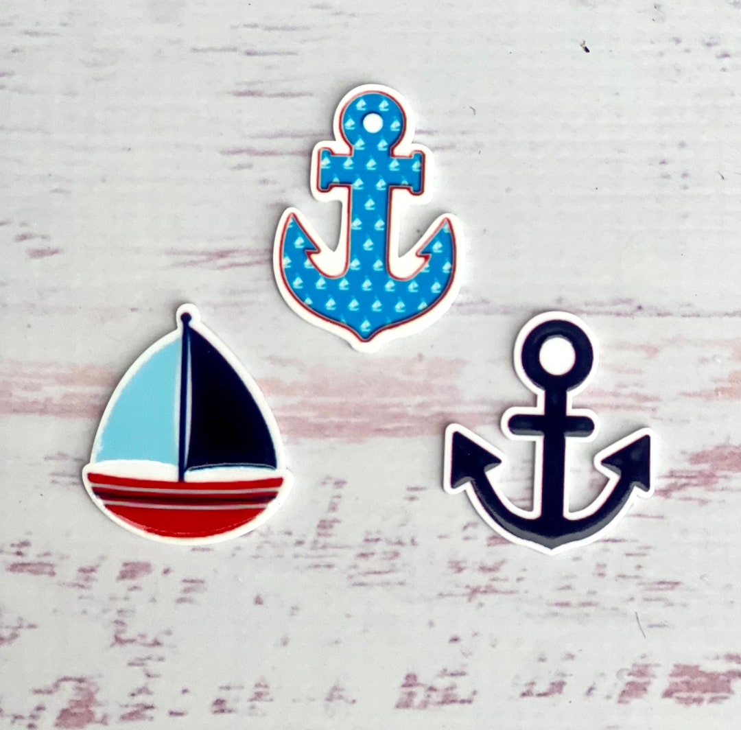 5 Pieces Anchor Planar Resins, Anchor Cabochons, Anchor Flat Back ...