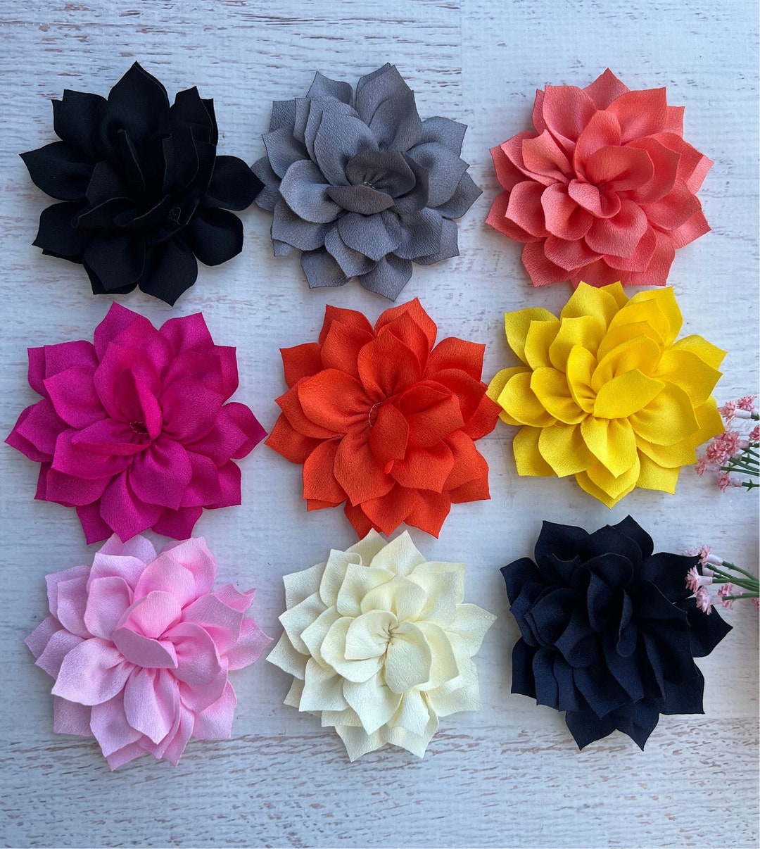 Lotus Fabric Flowers: DIY Craft Embellishments (3") - Etsy