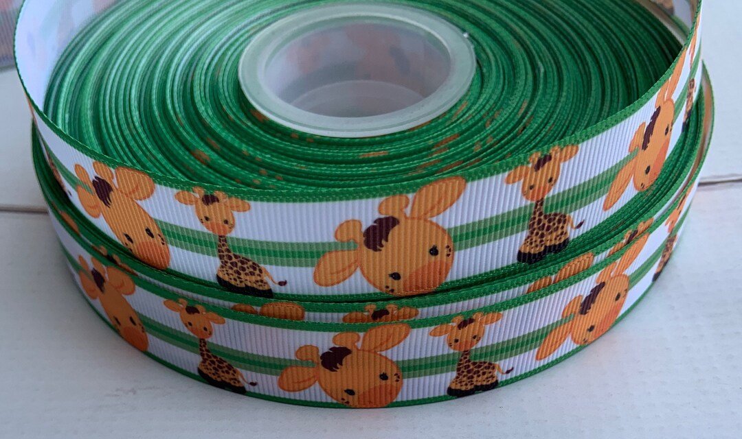 1 1/2” 7/8” Giraffe Safari Animals Jungle Grosgrain Ribbon 3 Yards 7/8 ...