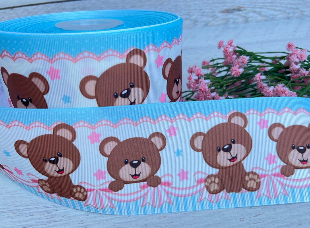 3" Teddy Bear Grosgrain Ribbon 3 Yards Teddy Bear Ribbon Teddy Bear ...