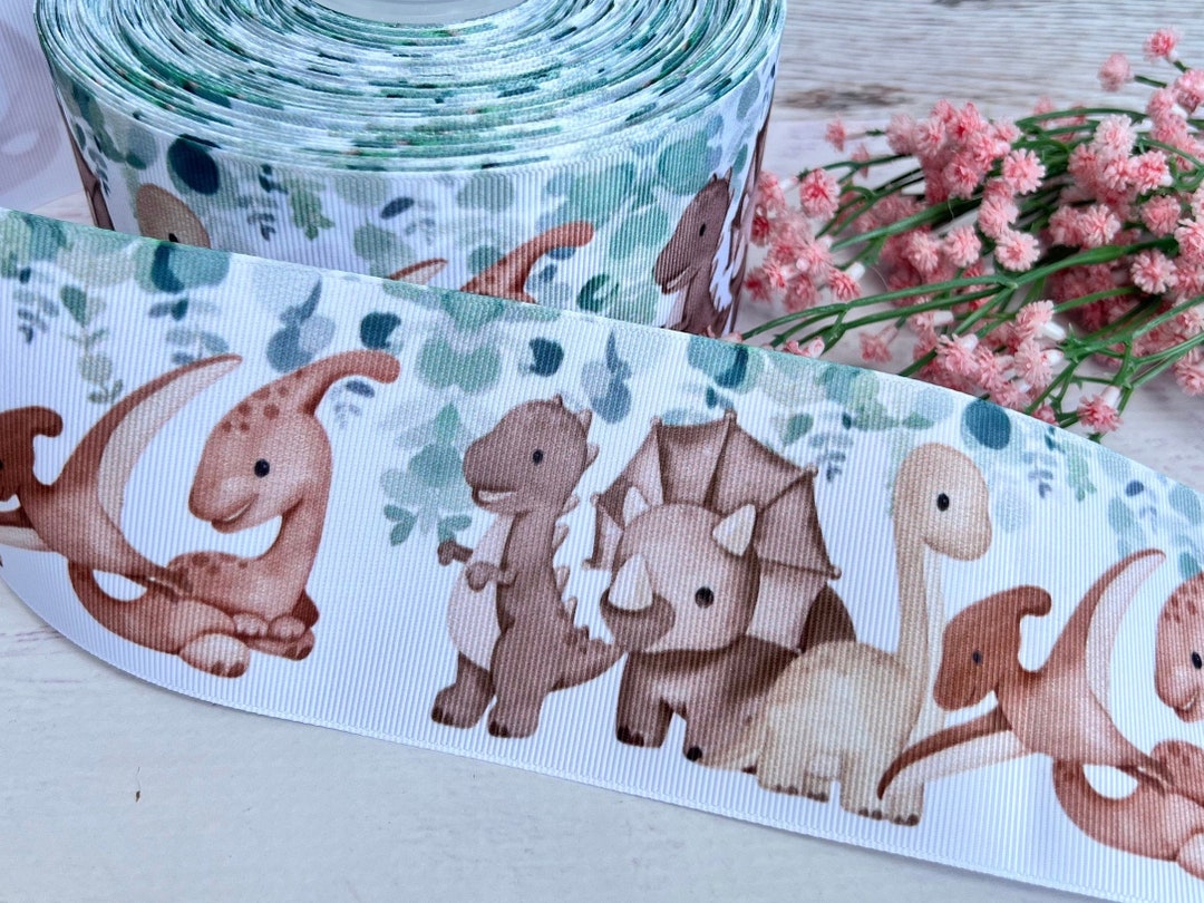 7/8 3 Dinosaur Grosgrain Ribbon Dinosaur Ribbon Dinosaur Baby Shower ...