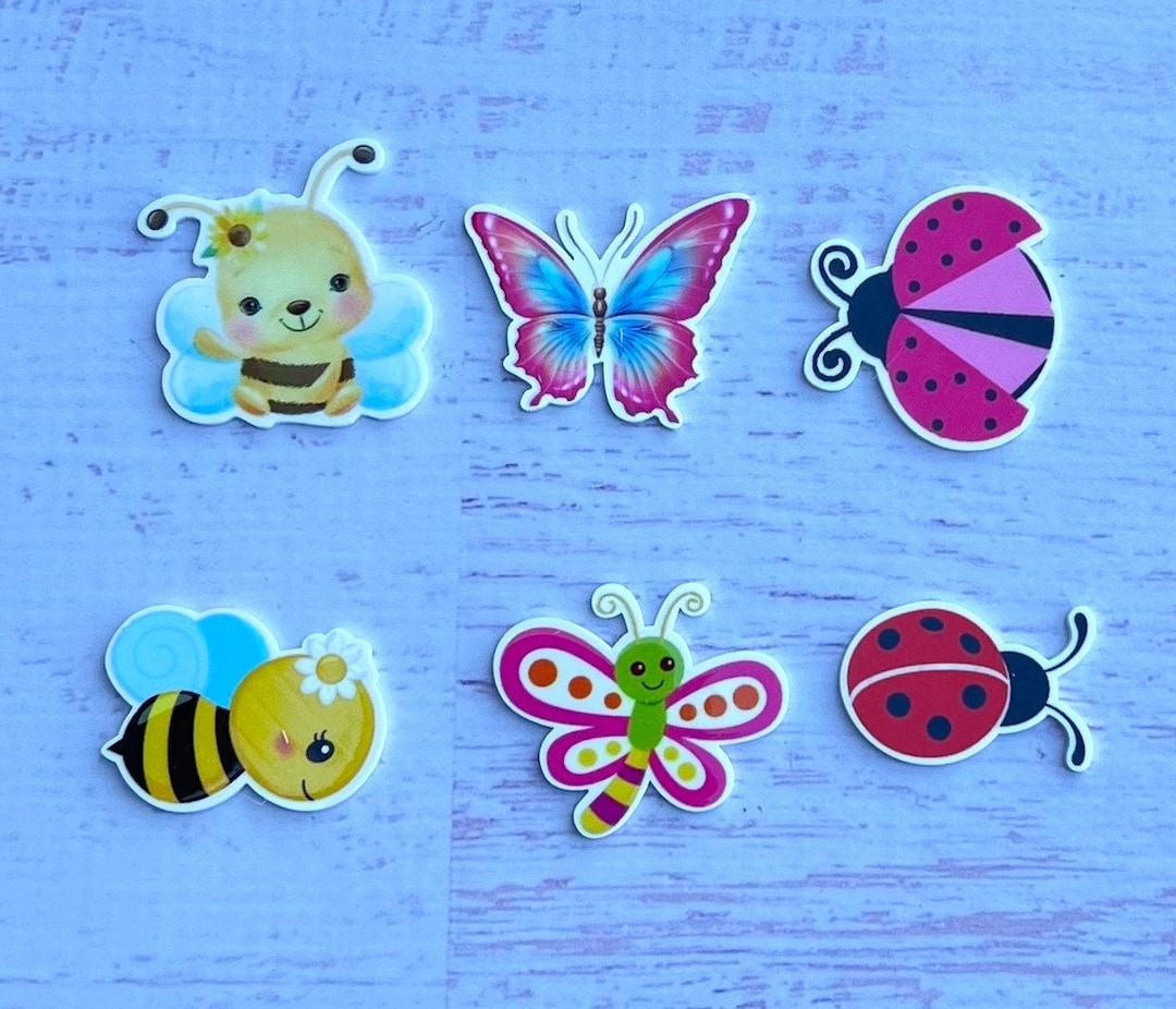 5 Pieces Ladybug Planar Resin , Bug Cabochon ,butterfly Planar Resin, Dragonfly Planar Resin ...