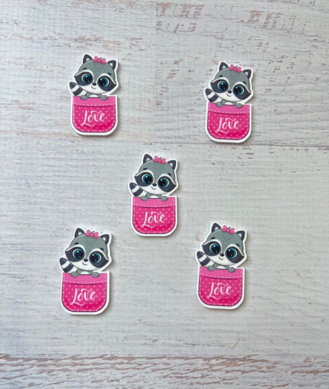 5 Pieces Raccoon Planar Resin raccoon Flatback Resin Raccoon - Etsy