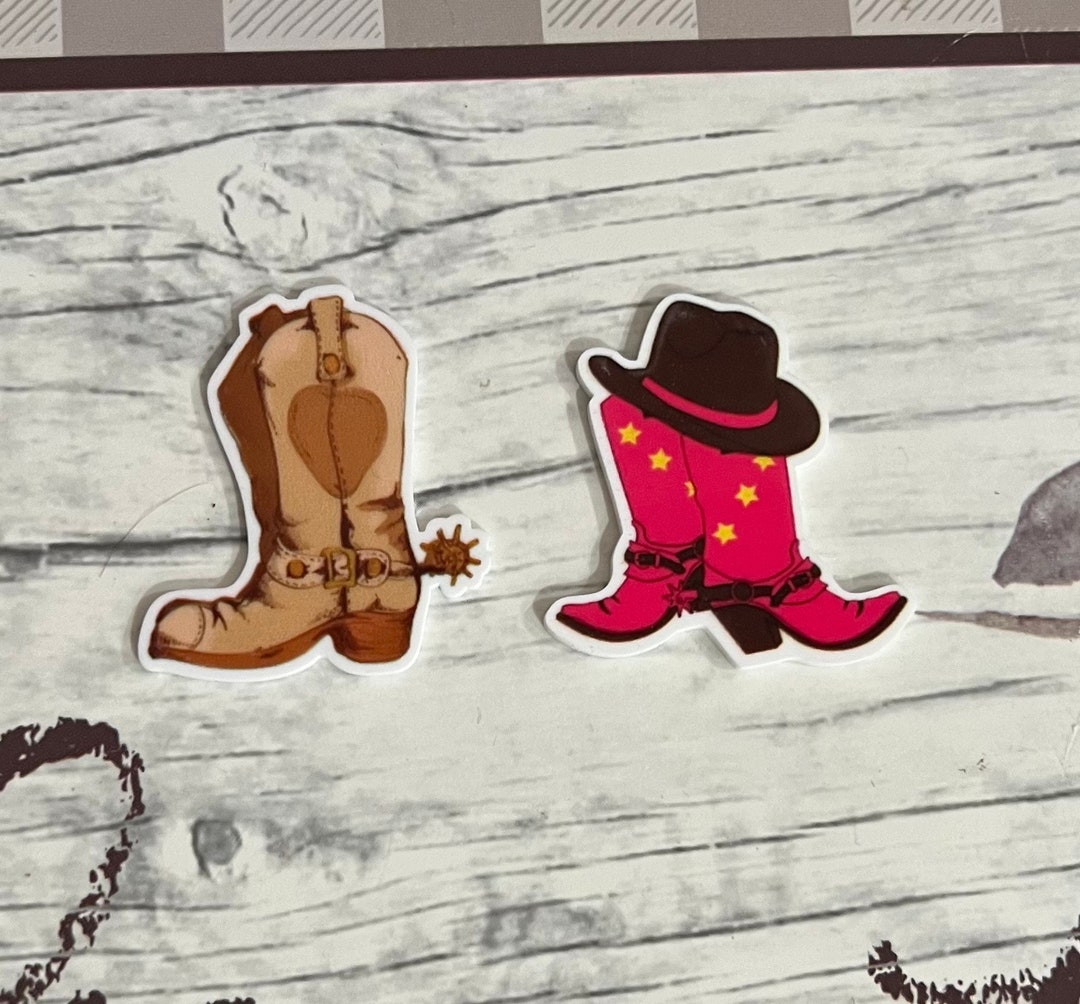 5 Pieces Cowboy Boots Planar Resin Cowboy Boots Cabochon Cowboy Flat ...