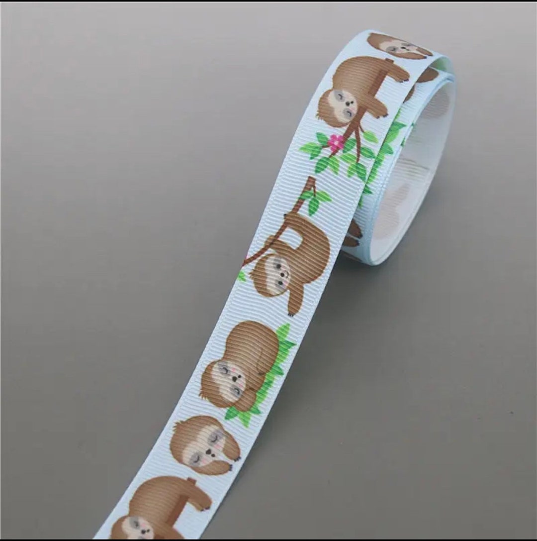 7/8 Sloth Grosgrain Ribbon ,3 Yards Sloth Ribbon - Etsy