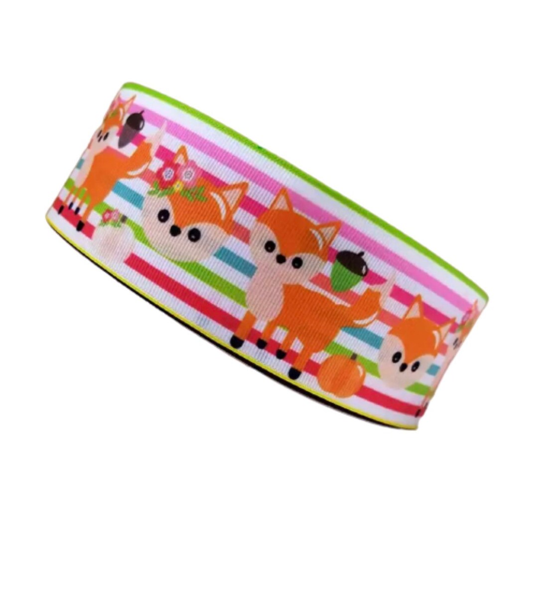 1 1/2” 7/8" 3" Fox Grosgrain Ribbon Woodland Grosgrain Ribbon Fox ...