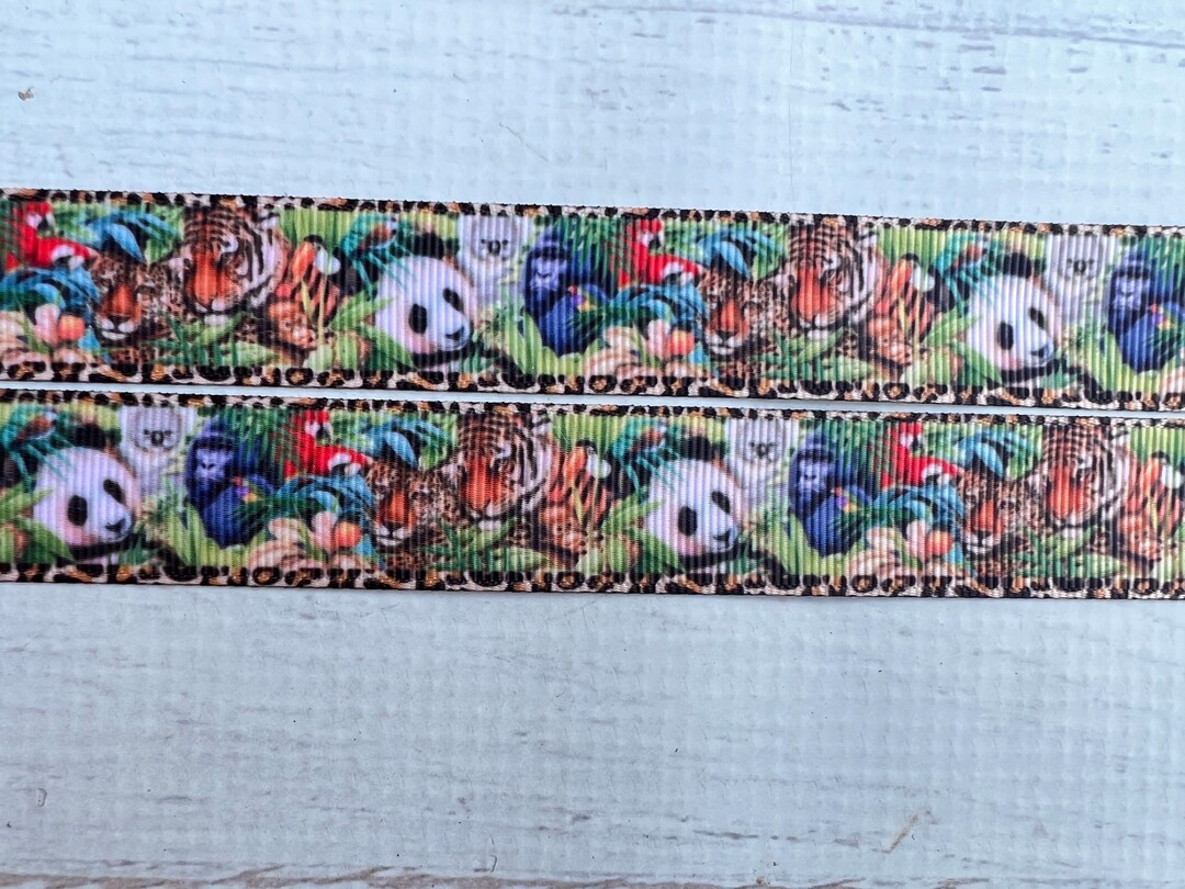 7/8 Safari Animals Jungle Grosgrain Ribbon 3 Yards 7/8 Safari Ribbon ...