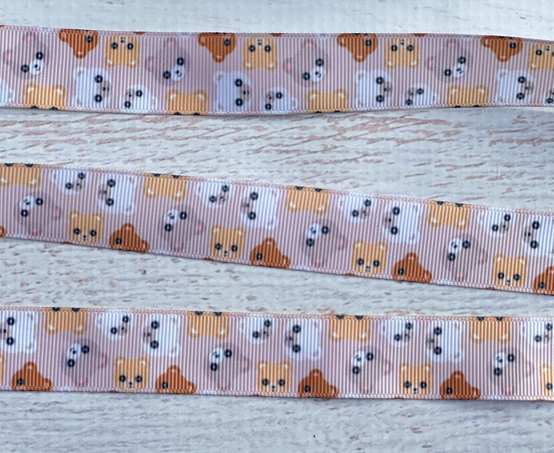 7/8” Teddy Bear Grosgrain Ribbon 3 Yards , Brown Teddy Bear Ribbon - Etsy