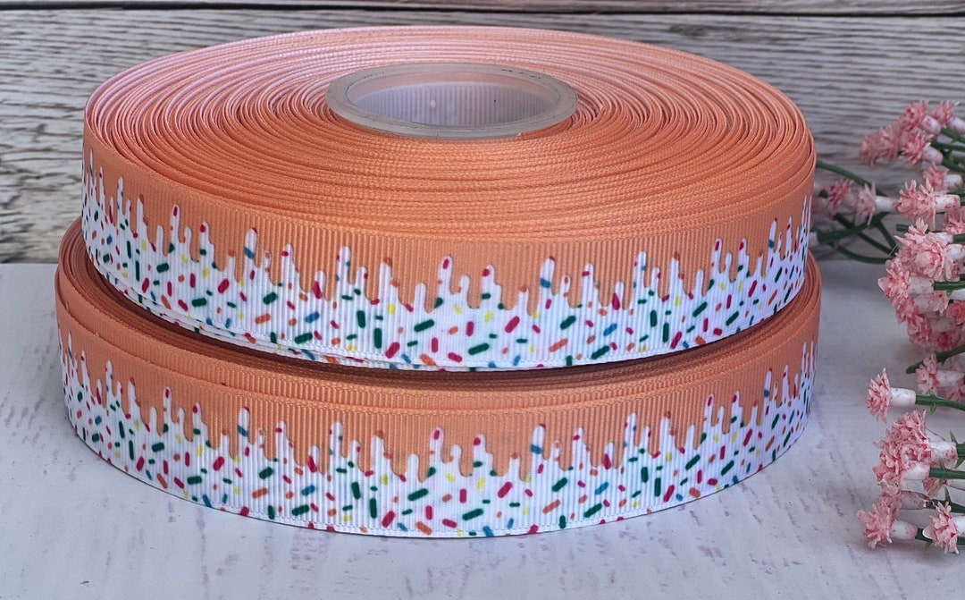 7/8" Melted Ice Cream Grosgrain Ribbon ,ice Cream Ribbon , 3 Yards Ice ...