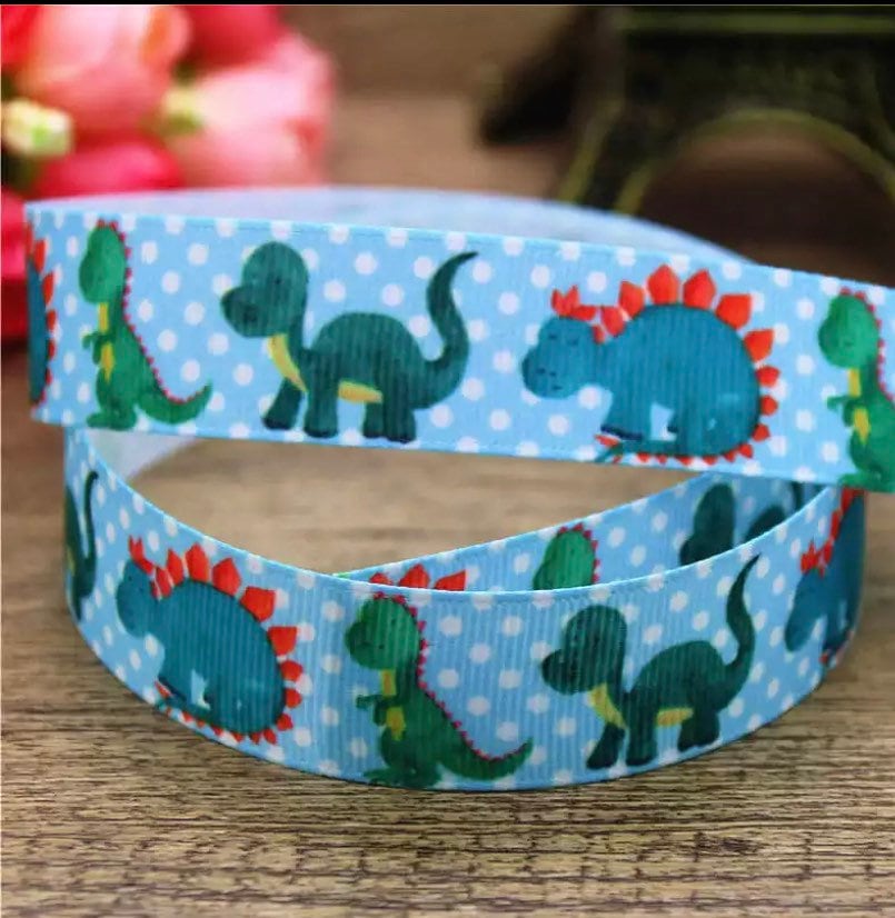 7/8 Dinosaur Grosgrain Ribbon Dinosaur Ribbon DIY Hair | Etsy