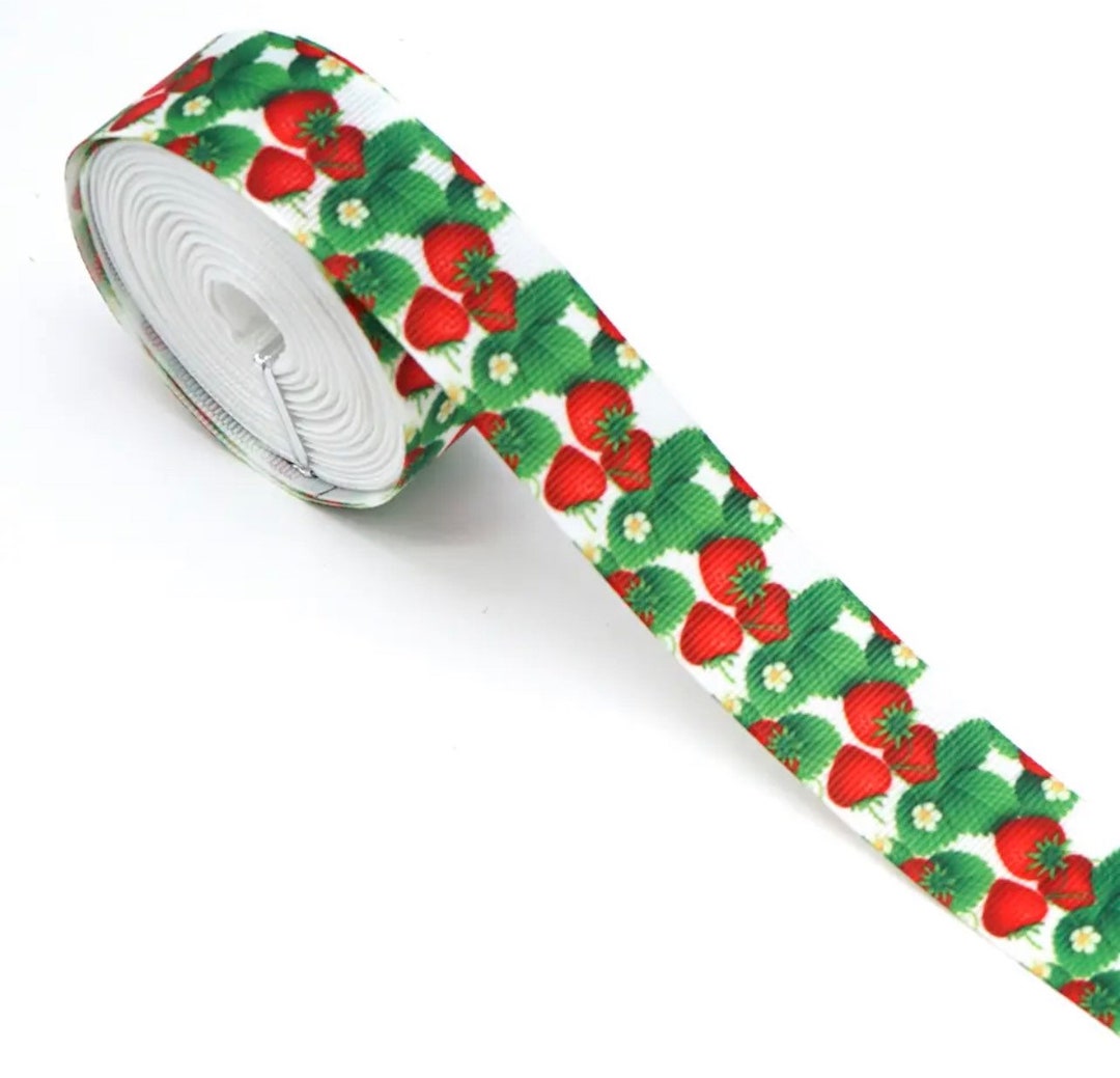 7/8 Strawberry Grosgrain Ribbon ,fruit Ribbon, Strawberry Ribbon - Etsy